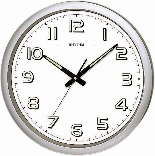 CMG805NR19 Jumbo Silver Night Glow Clock – Rhythm Clocks