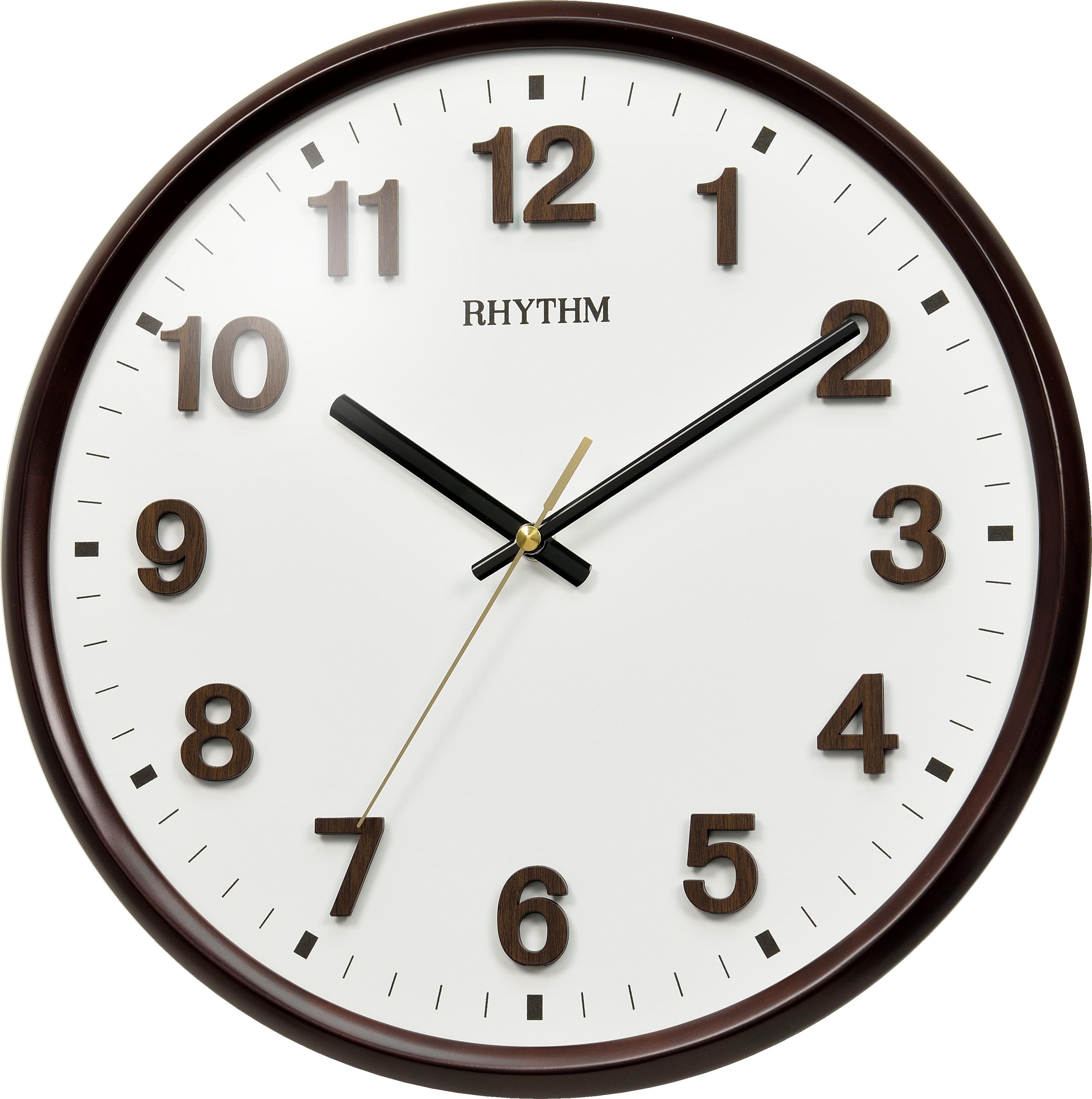 CMG127NR06 3D Numeric Wooden Clock – Rhythm Clocks