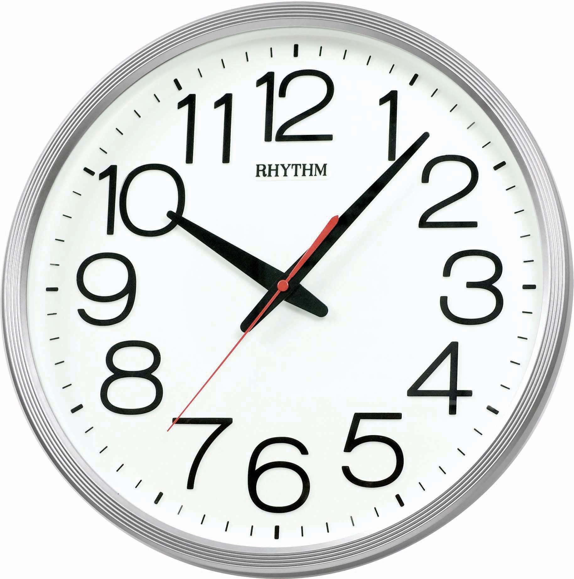 CMG495CR19 Silver Bold Numeric Wall Clock – Rhythm Clocks
