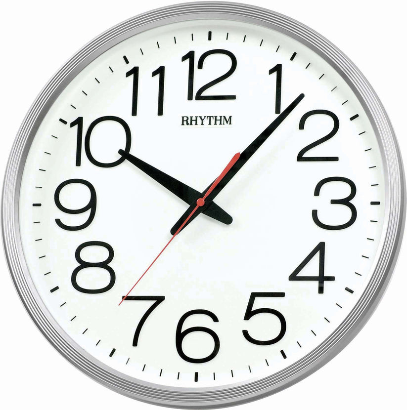 CMG495CR19 Silver Bold Numeric Wall Clock – Rhythm Clocks
