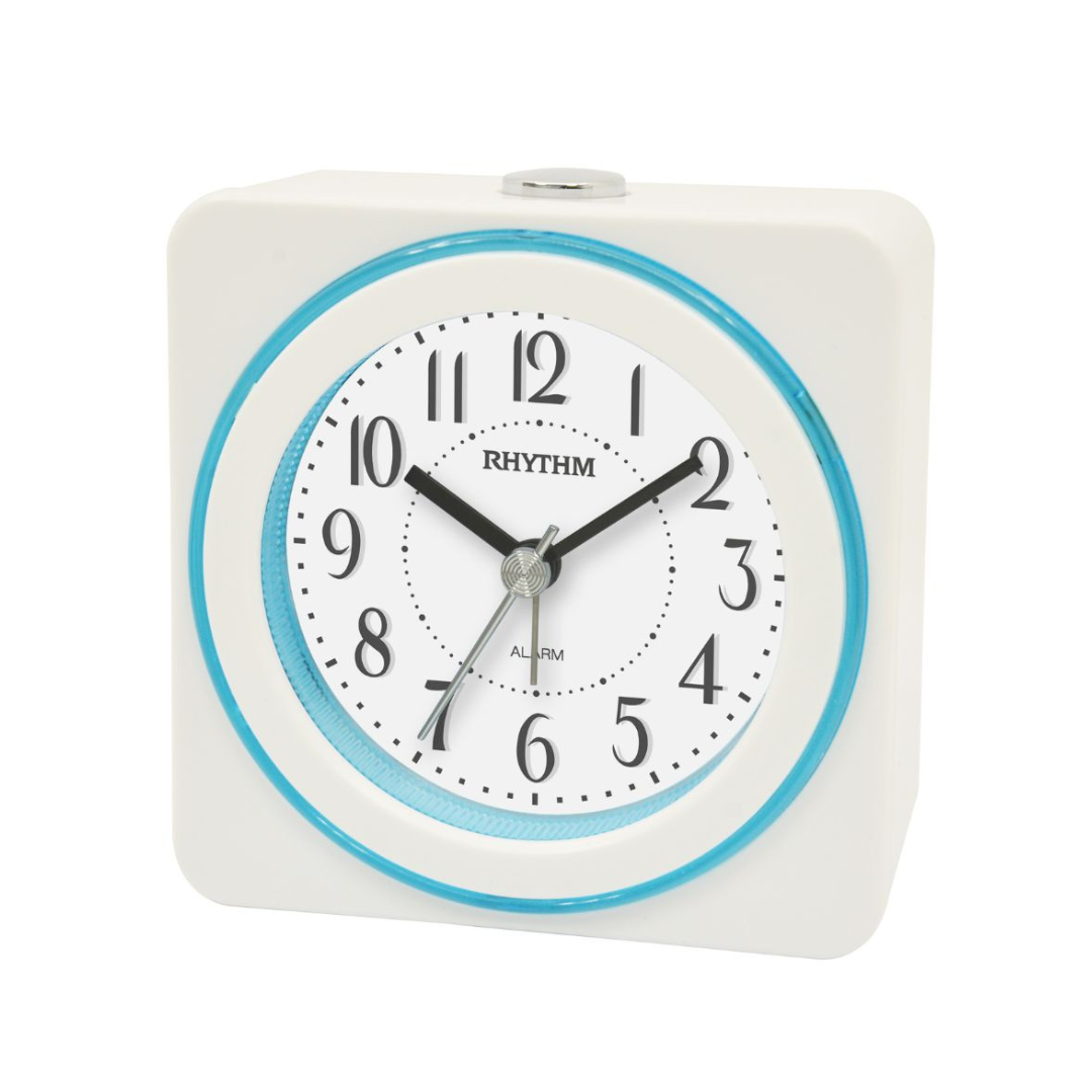 CRE307NR03 White & Blue Beep Alarm – Rhythm Clocks