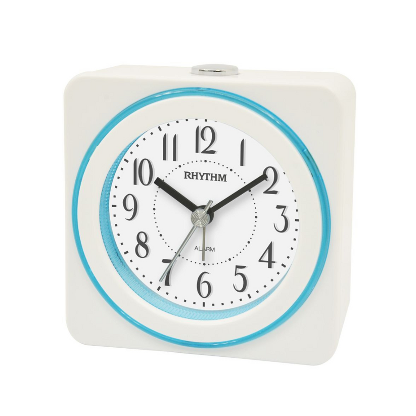 CRE307NR03 White & Blue Beep Alarm – Rhythm Clocks